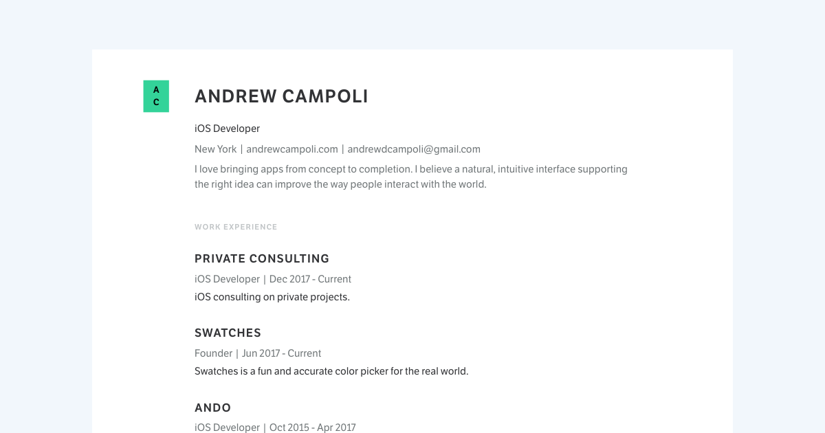 6 Real iOS Developer Resume Examples & Templates